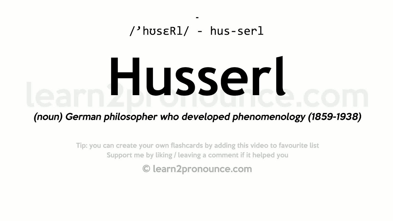 Pronunciation of Husserl | Definition of Husserl - YouTube