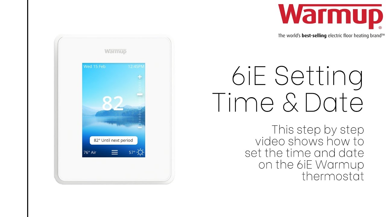 Set the Time and Date on the 6iE Smart Thermostat - YouTube
