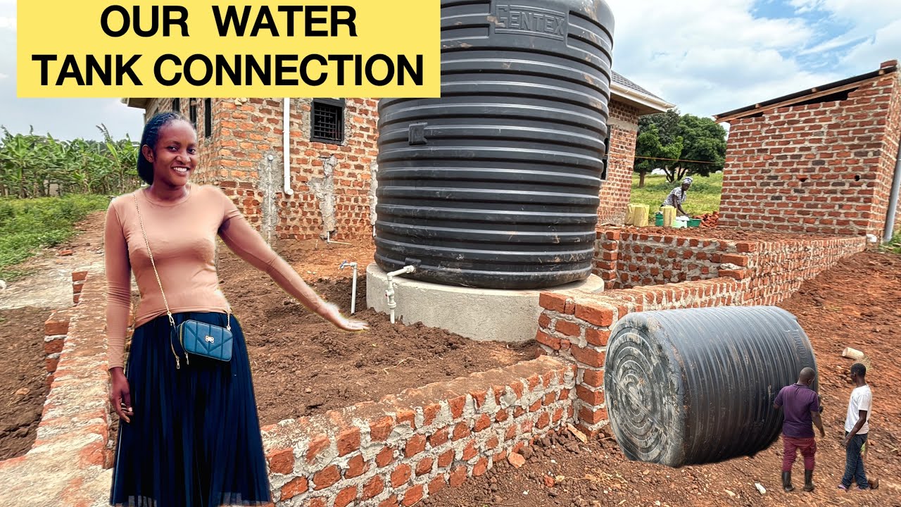 Connecting Of Our 10,000 Liters Water Tank + Moving The Tank To The ...