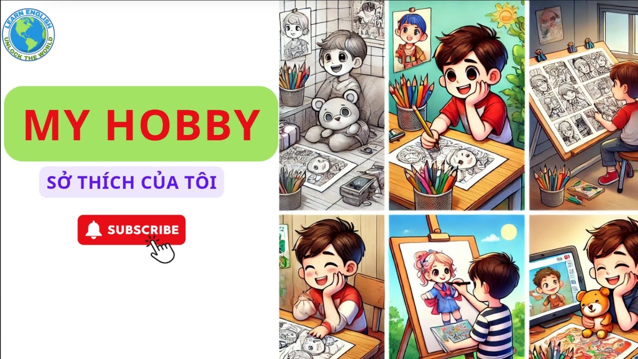 My Hobby - Drawing | Fun Presentation for Kids| Speaking Practice for ...