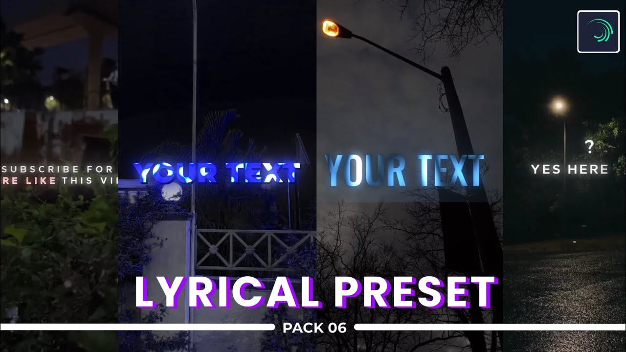 Instagram Trending Lyrical Preset Pack 06 | Including 10+ New Text ...