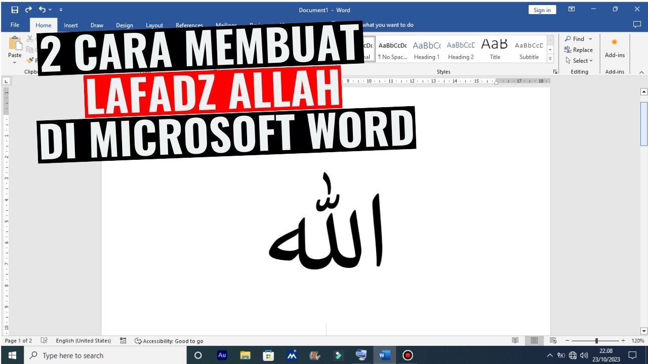 Cara Mengetik Lafadz Allah di Microsoft Word - YouTube