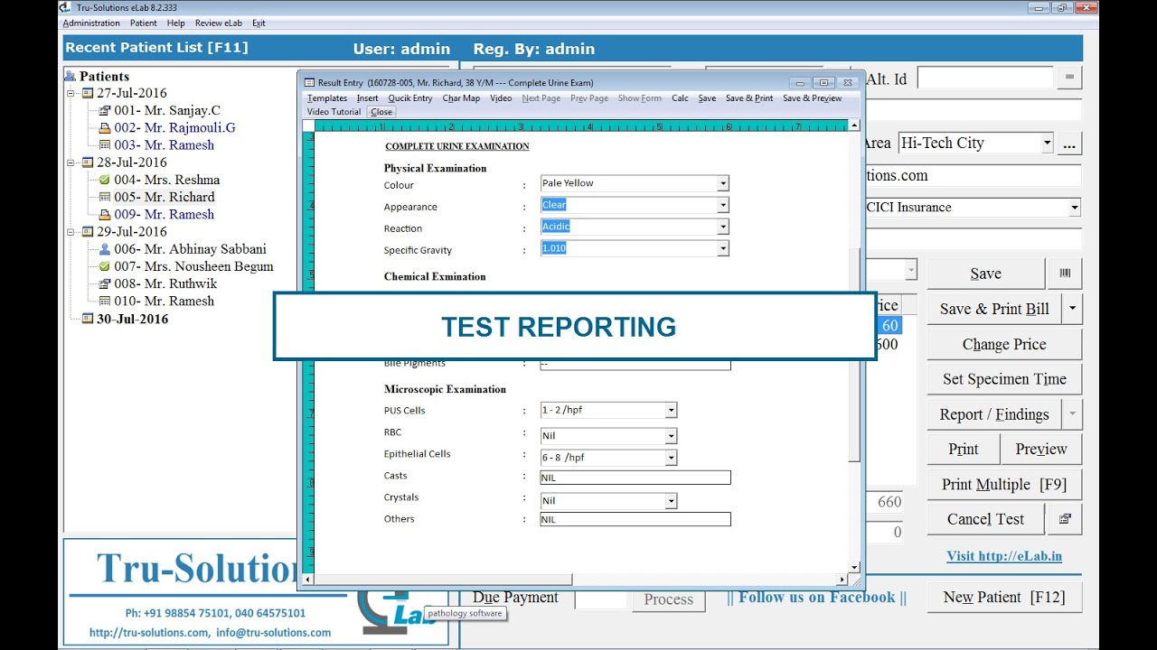 eLab - Pathology Test Reporting - YouTube