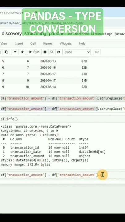 How To Convert Pandas Column From String Type To Integer Youtube