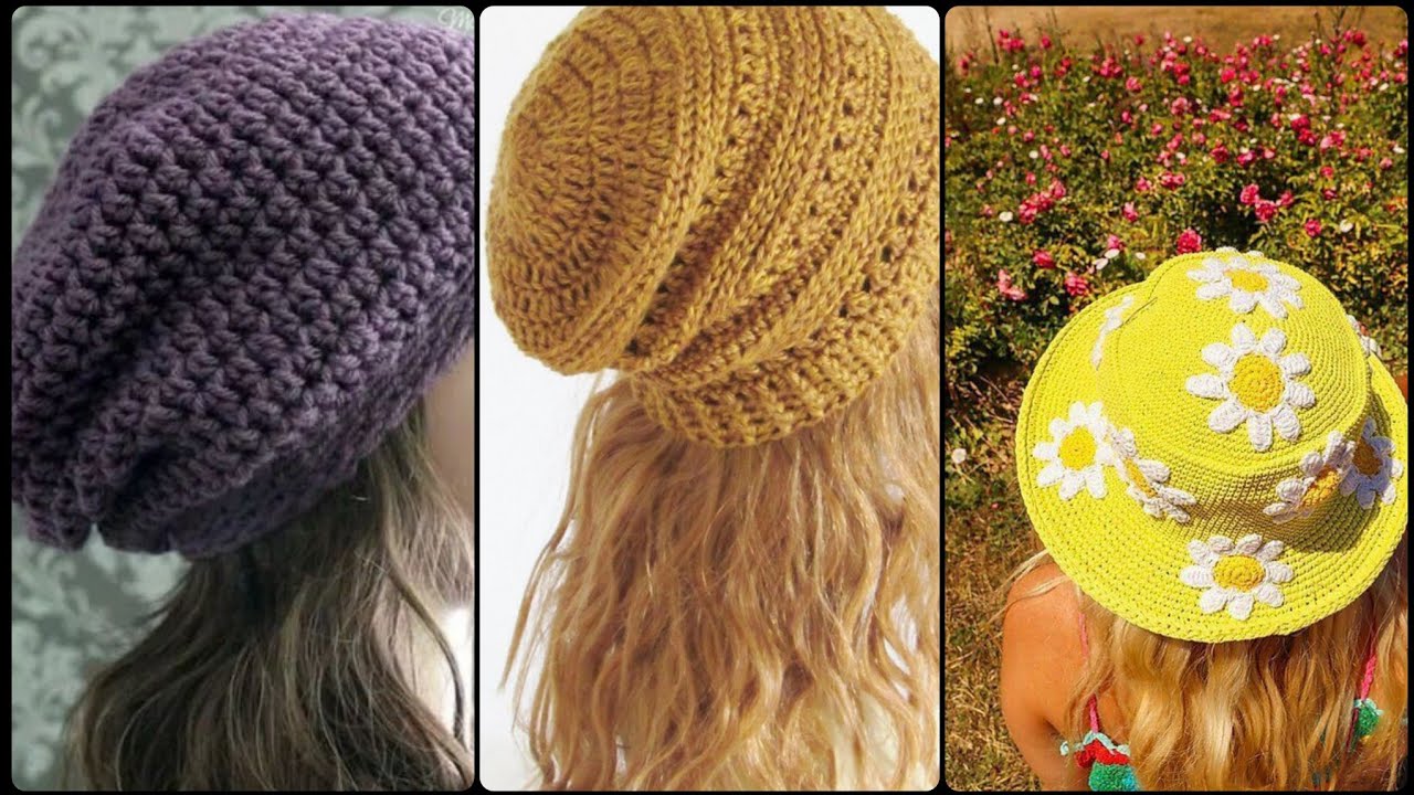 Unique and beautiful crochet Caps || crochet caps for women - YouTube