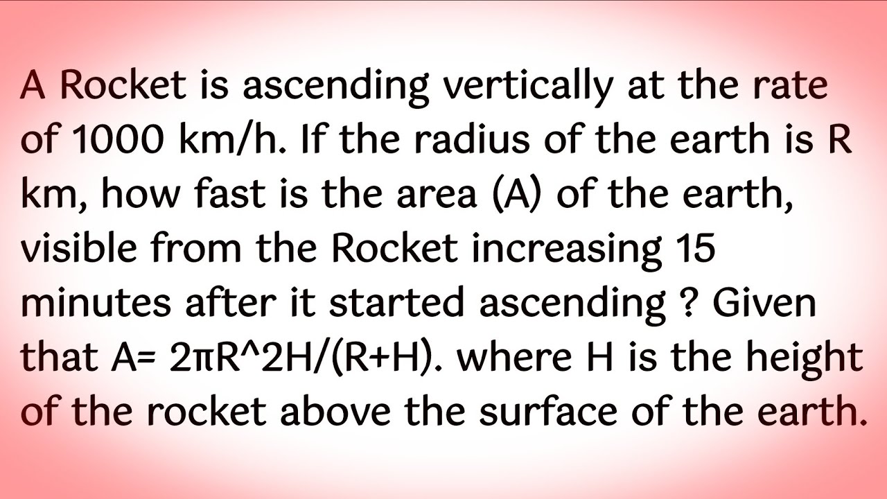 Application on derivatives: Problem on Rate of change of quantities ...