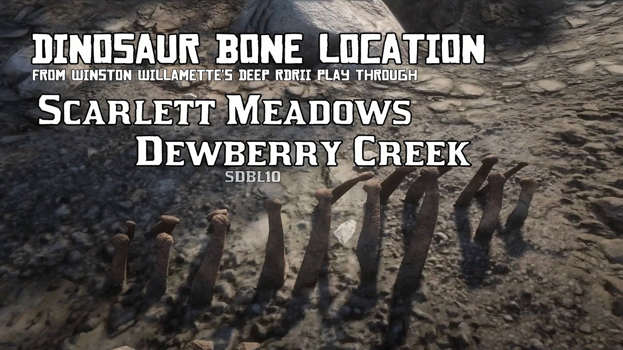 Scarlett Meadows Dewberry Creek - Dinosaur Bone Location [RDRII] - YouTube