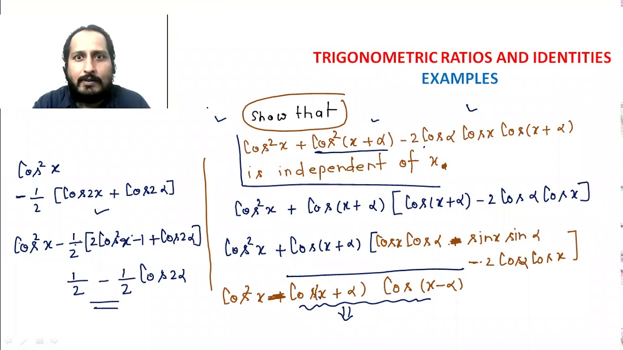 TRIGONOMETRIC RATIO AND IDENTITIES _ EXAMPLES - YouTube