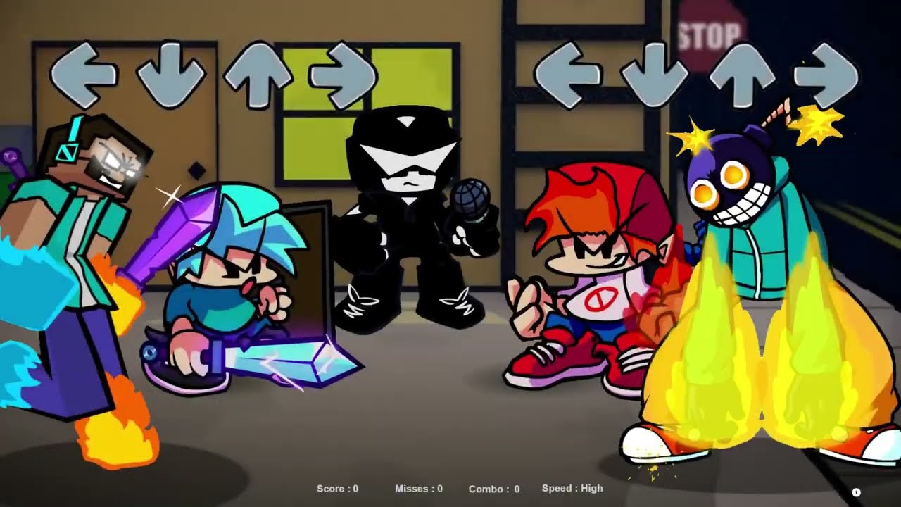 Friday Night Funkin' - Whitty VS Herobrine - Overhead - FNF Mod - YouTube