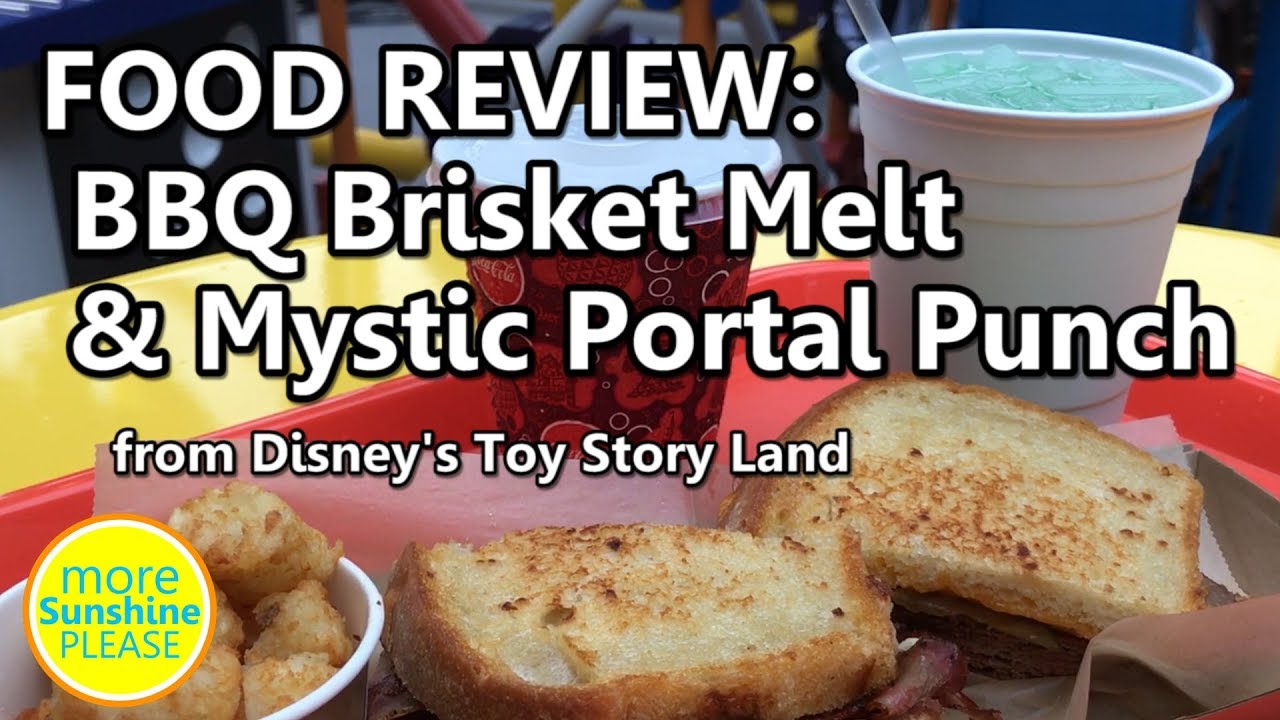 Disney Food Review: BBQ Brisket Melt, Mystic Portal Punch - YouTube