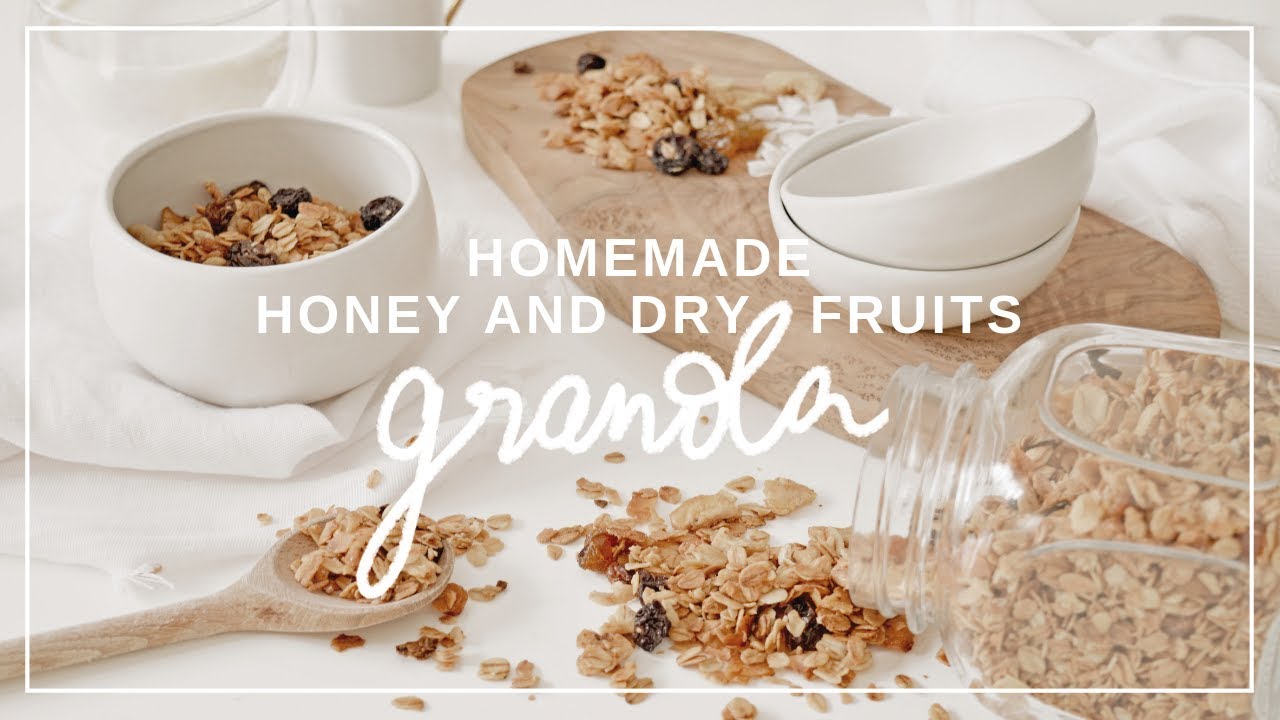 HOMEMADE HONEY AND DRY FRUITS GRANOLA RECIPE | SUBTITLED - YouTube
