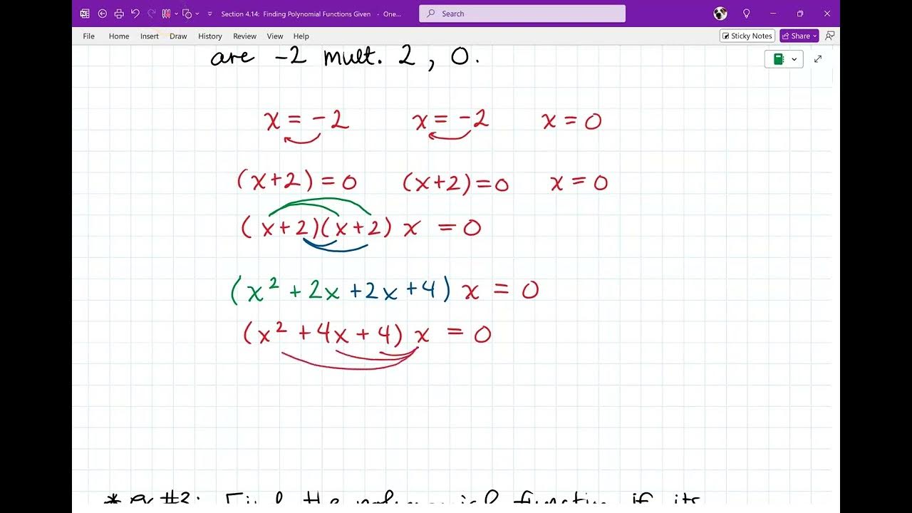 Section 4.14: Finding Polynomial Functions Given the Roots - YouTube