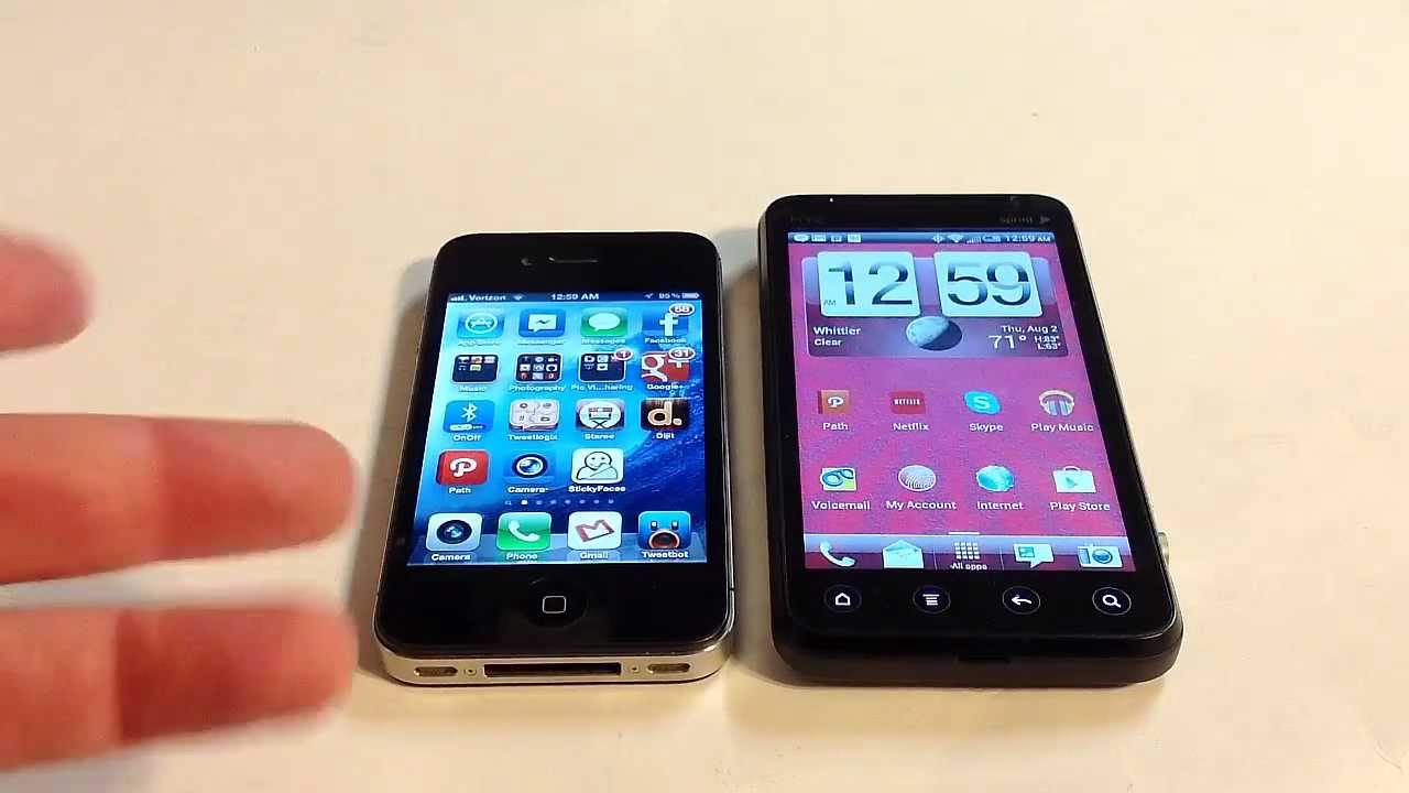 HTC EVO V 4G vs. iPhone 4S Review - YouTube