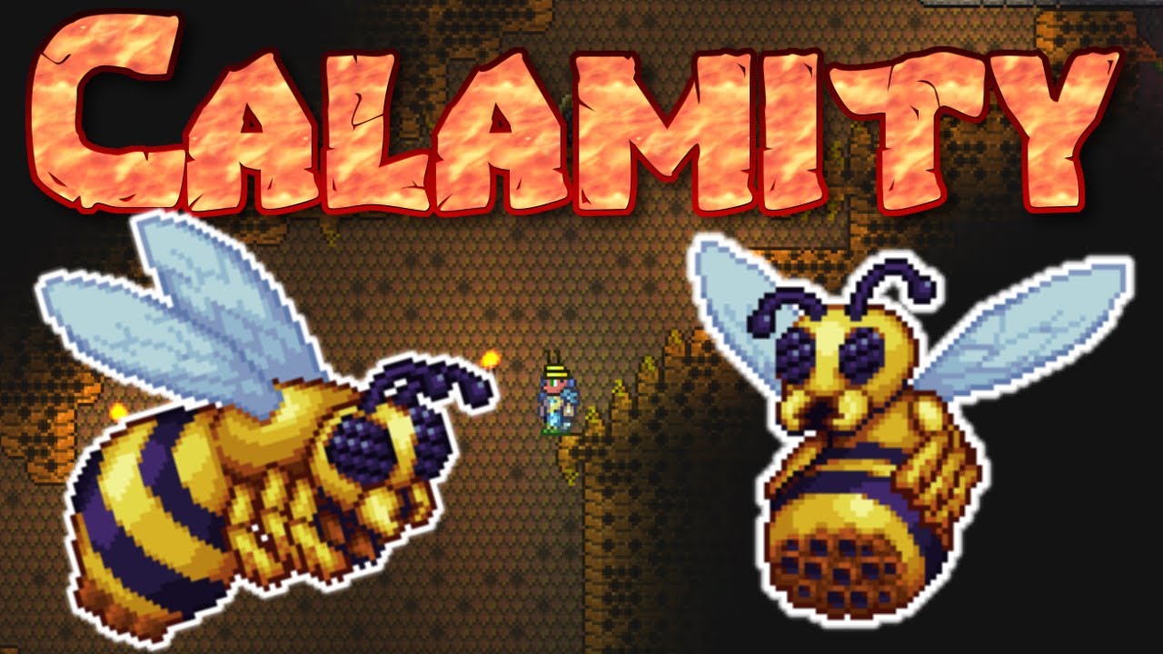 2 QUEEN BEE BOSSES SUMMON IN 1 HIVE!! - Terraria Calamity Mod Solo ...