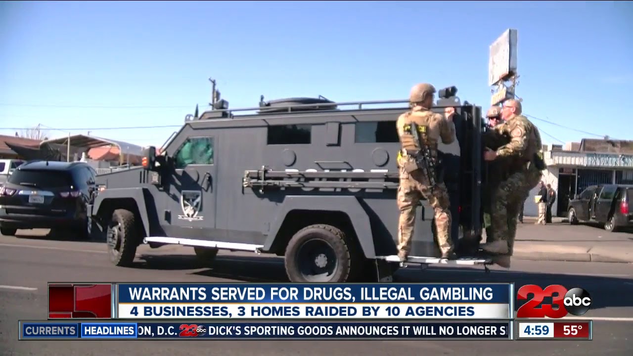 10 agencies raid 7 building in South Bakersfield - YouTube