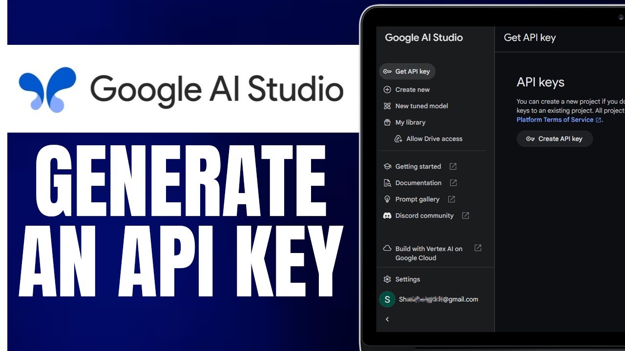 How to generate an API key in Google AI Studio - YouTube