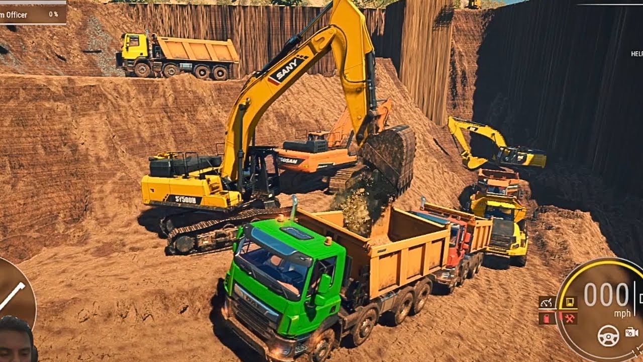 Ekskavator, Truk Pasir, Loader dan Dozer Bekerjasama Gali Lubang yang ...