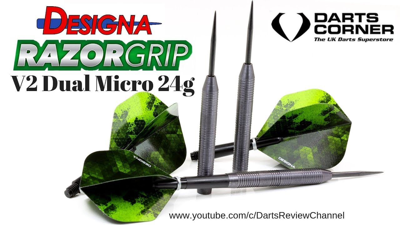 Designa Razor Grip V2 Dual Micro Grip 24g Darts Review - YouTube
