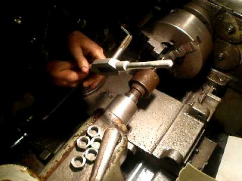 Thread Tapping on lathe 1K62 useing M24x1.5mm tapping tool. - YouTube