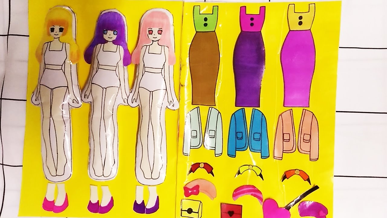 (PAPER DIY) HOW TO MAKE PAPER DOLL BOOK/ PRINCESS DRESSUP DAILY LOOK ...