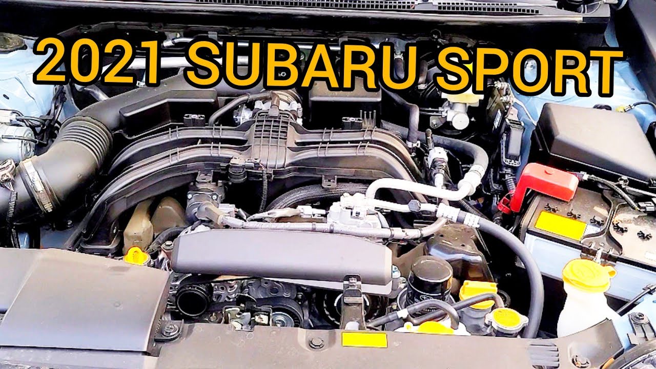 Insid view of a 2021 Subaru Hatchback Sport engine bay - YouTube