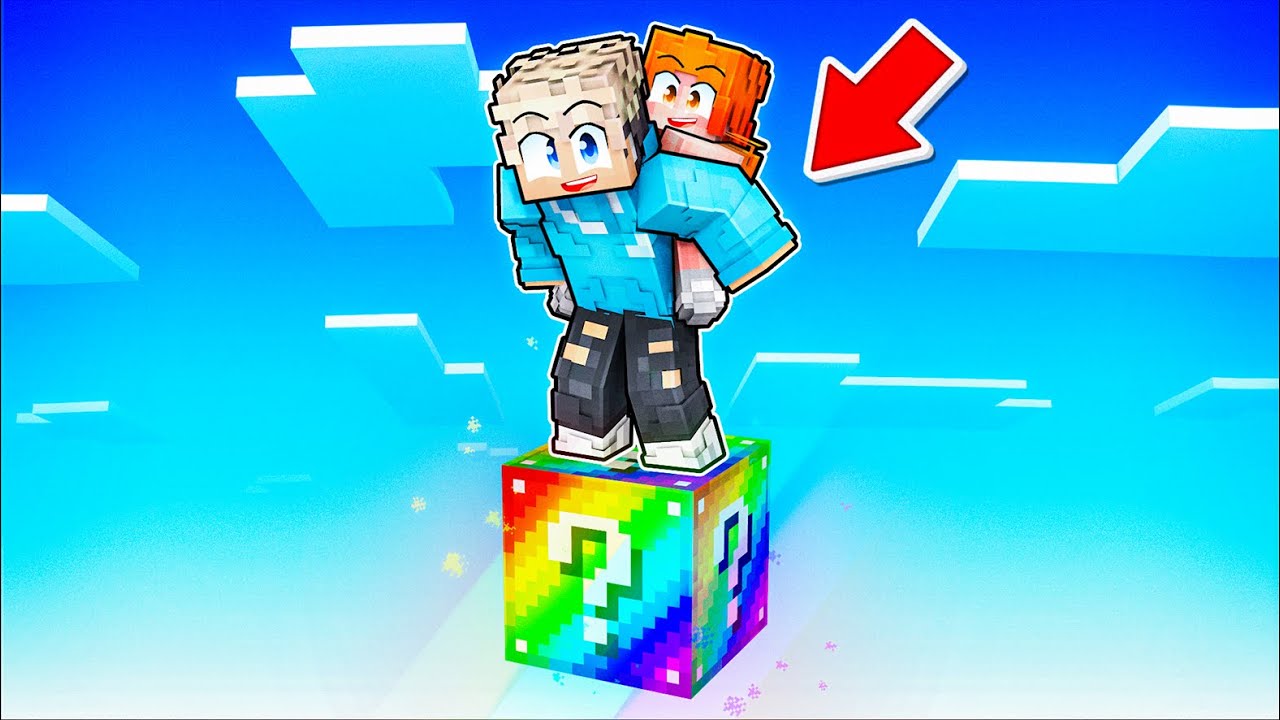 AUF einem REGEN BOGEN LUCKY BLOCK Überleben mit KLEINEN BRUDER! in Minecraft - YouTube