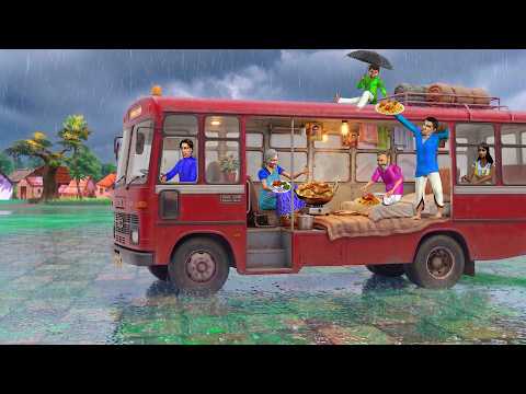 Barish Me Bus House Indian Jugaad Heavy Rain Bus House Hindi Kahani Moral Stories Funny Comedy Video
