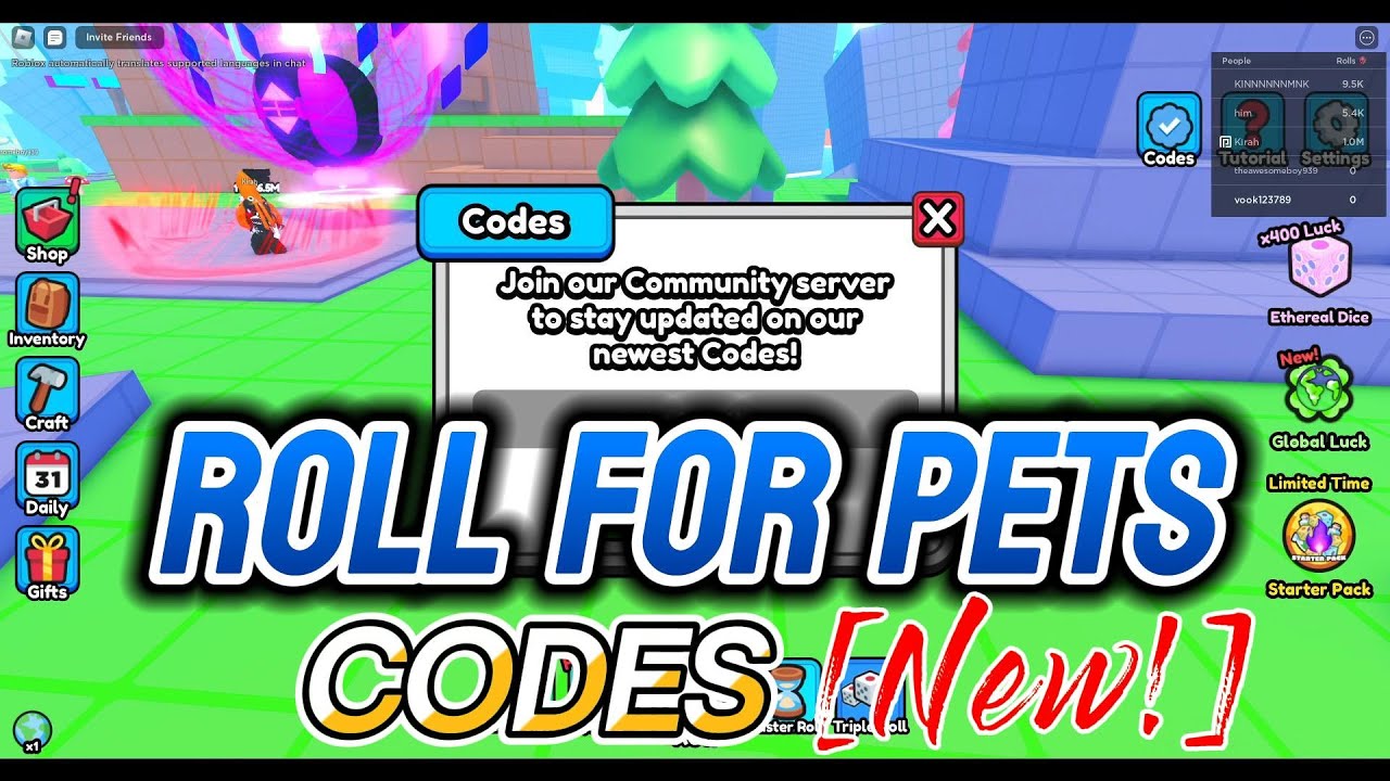 [Void Event PT2] Roll For Pets Codes: Free Freebies - YouTube