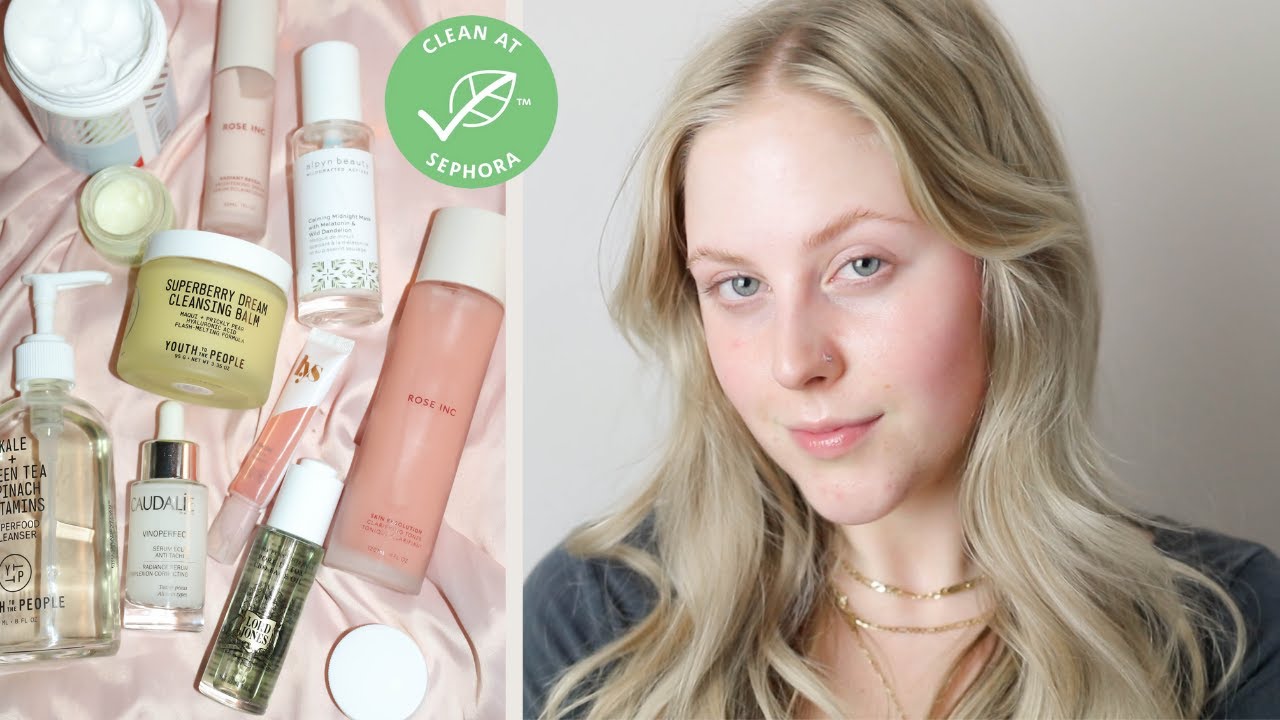CLEAN AT SEPHORA SKINCARE ROUTINE | No Talking, Just Skincare - YouTube