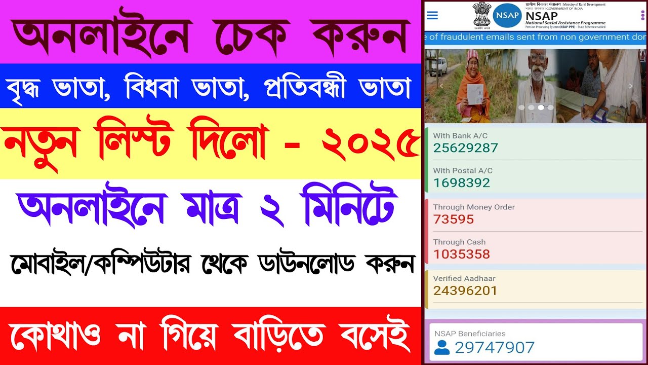 Old Pension List 2025 West Bengal|| Old Age Pension Status Check ...