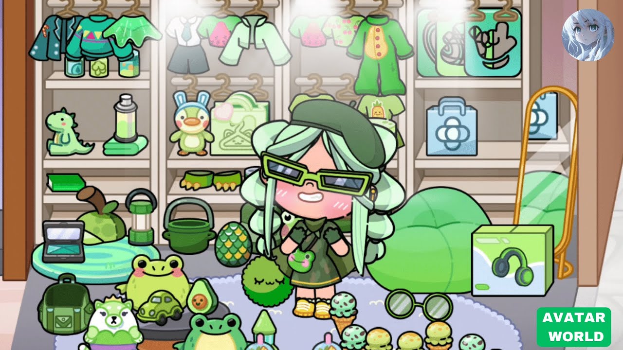 ALL GREEN CLOTHES AND THING IN THE AVATAR WORLD GAME CLOSET EFA WORLD ...