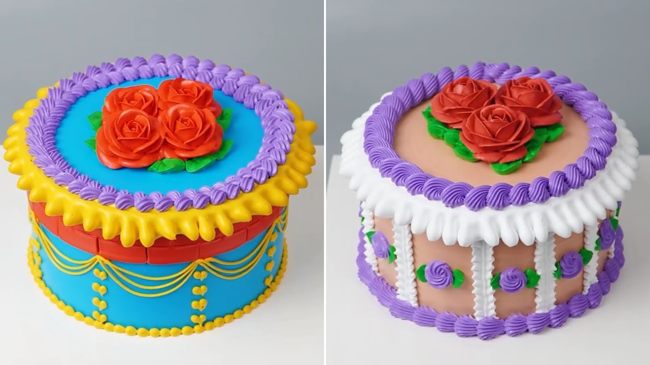 Most Satisfying Red Roses With Better Cream Cake Decorating Ideas | Red ...