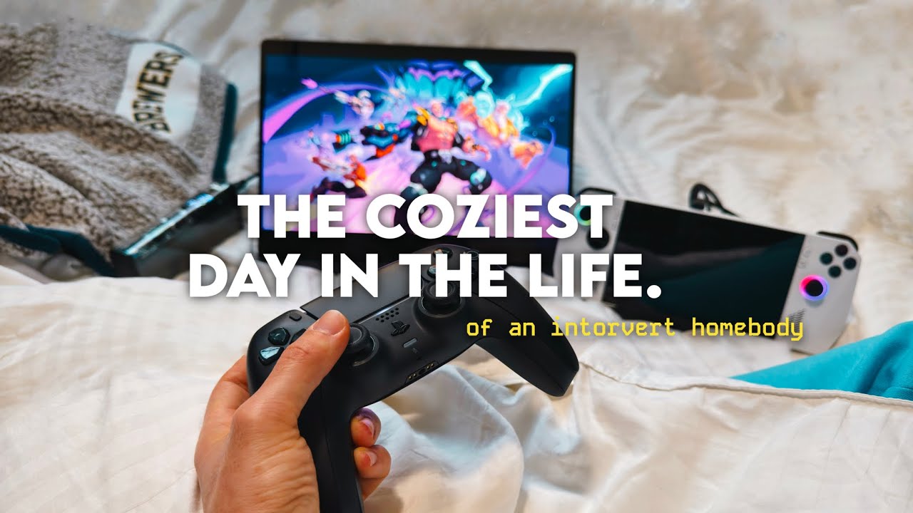gaming vlog ☁️🎮 chilling with the coziest portable gaming setup - YouTube