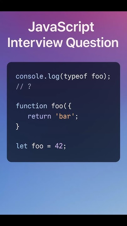 JavaScript Hoisting Trap: What’s the Type of foo? #javascript #webdev #hoisting - YouTube
