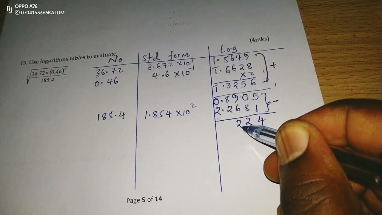LOGARITHM TABLES. EVALUATION OF NUMERICAL PROBLEMS USING LOGS - YouTube