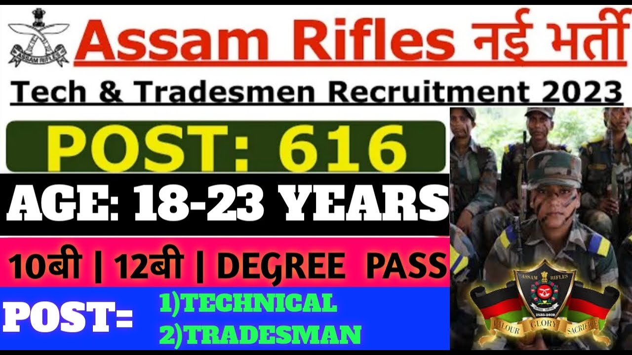 Assam Rifles Technical & Tradesman Recruitment 2023 | Assam Rifles New ...