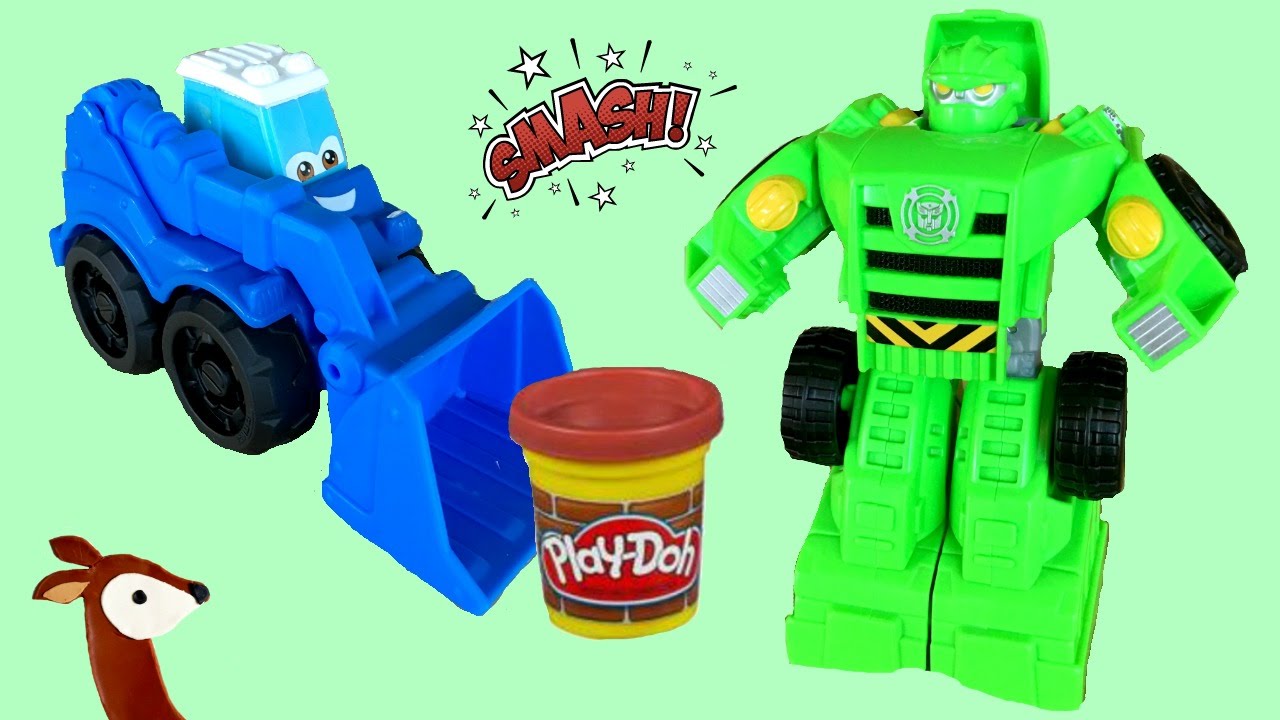 Rescue Bots Play-Doh Boulder and Sam Scooper Toys - YouTube