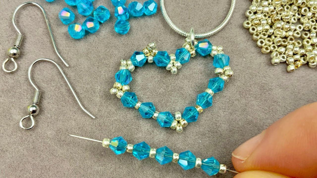 EASY Beaded Heart Tutorial! Beads Jewelry Making: Heart Beads Necklace ...