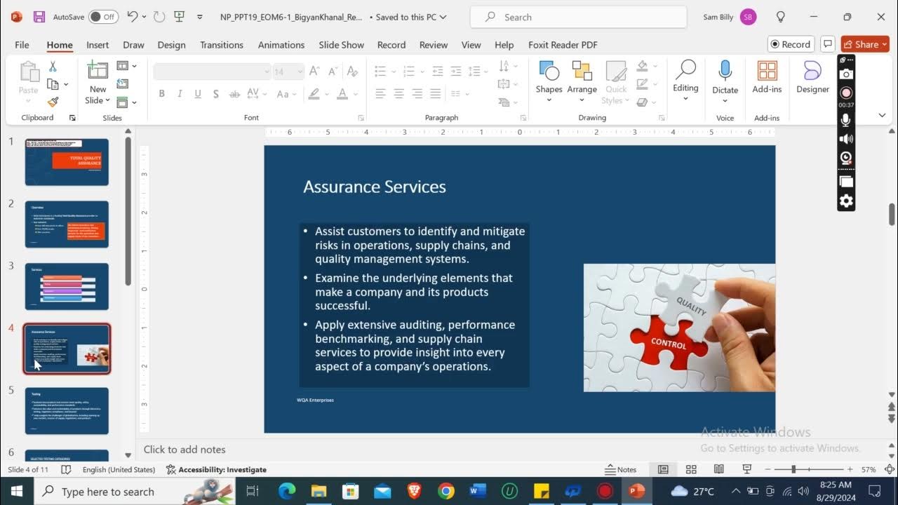 Powerpoint Module 6 End of Module Project 1 | New Perspectives PowerPoint 2019 | WQA Enterprises ...