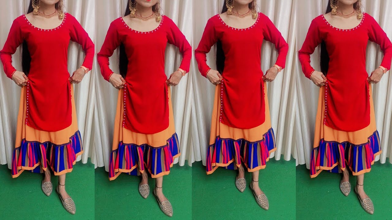 Double layer skirt cutting and stitching- Fril skirt- Ruffle skirt ...