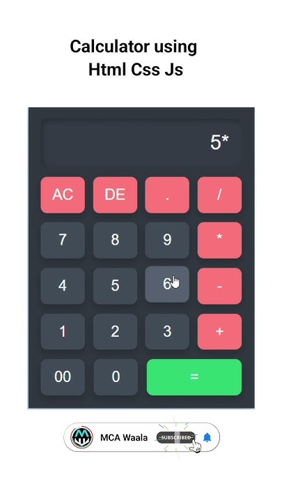 Simple Javascript Calculator using Html css javascript #shorts #mcawaala - YouTube