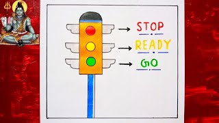 How To Draw Traffic Light Traffic Signal Drawing Road Safety Drawing ...