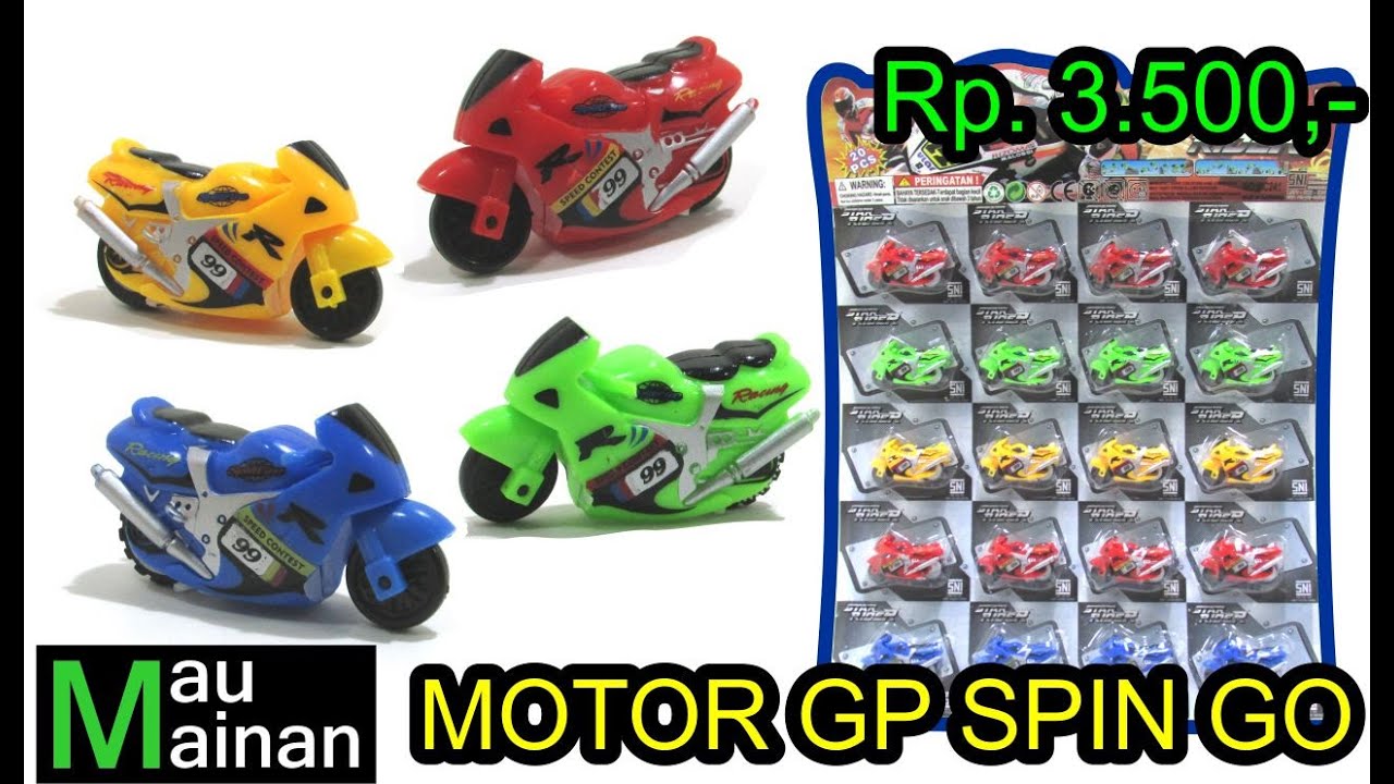 Mainan Moto GP Mini Spin Go | Mainan Motor Spin Go | 4 warna Motor ...