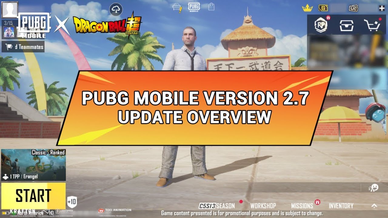 PUBG MOBILE | Version 2.7 Update Launch Announcement - YouTube