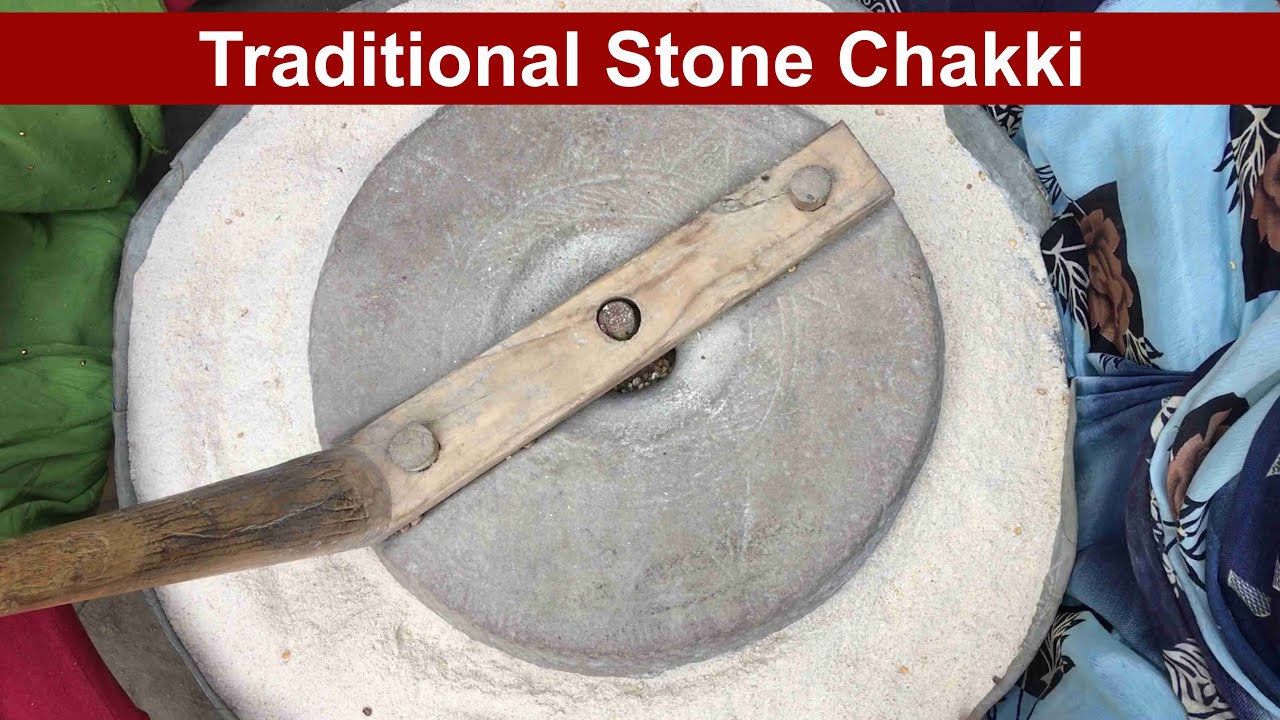 Traditional stone chakki || Atta Chakki - YouTube