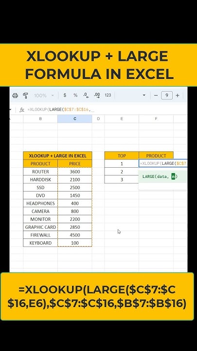 Xlookup Large Function In Excel Excelshorts Shorts Exceltips Exceltutorial Excel Youtube