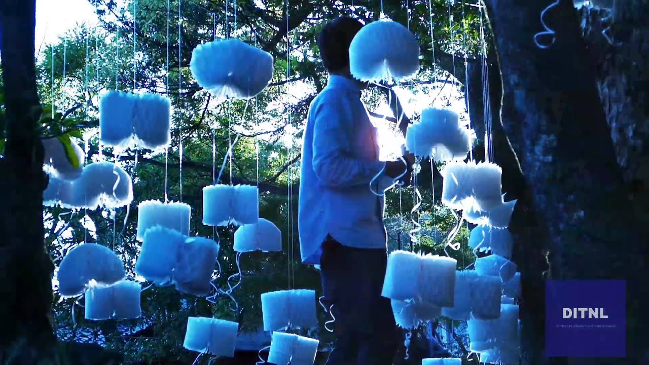 LED wig / Torch installation at Promenade of Sound and Light 2015 - YouTube