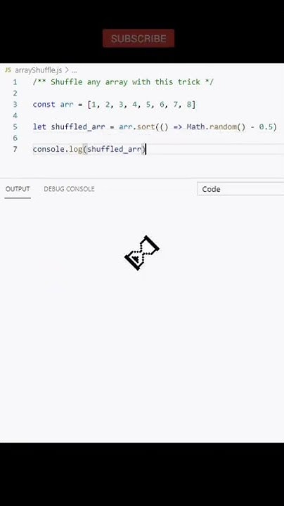 Shuffle Array with this simple method | JavaScript #shorts - YouTube