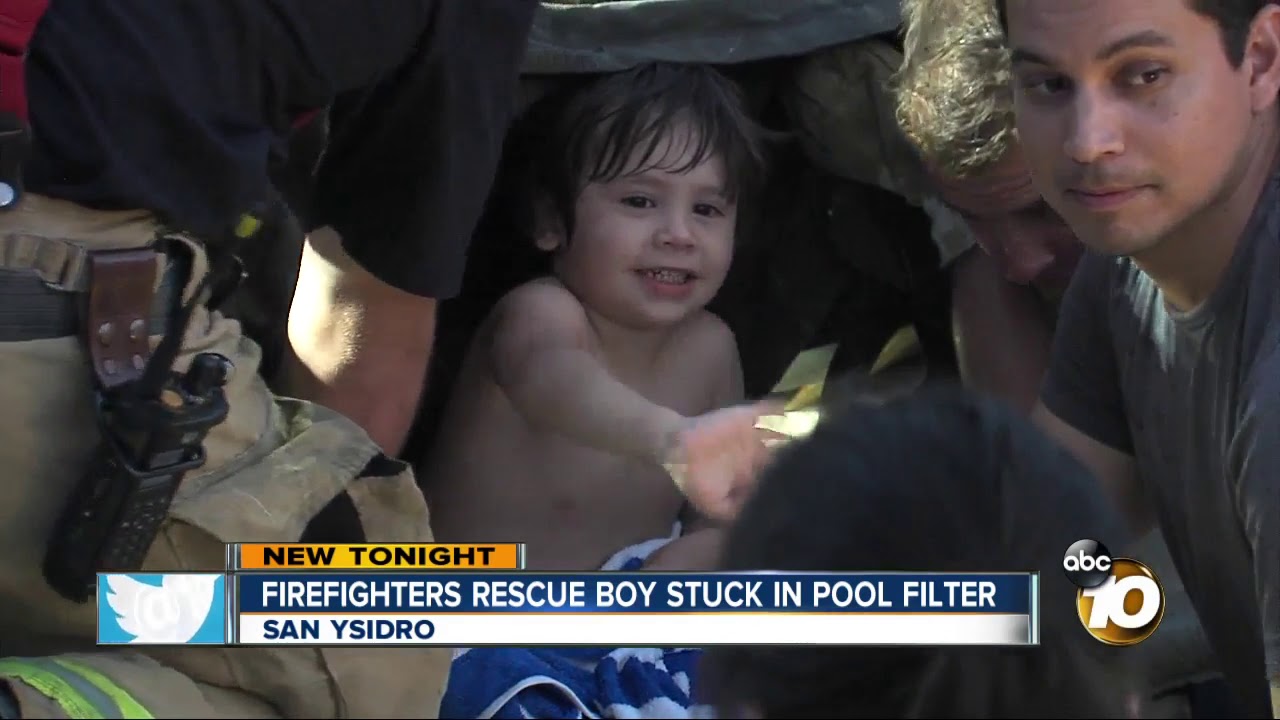 SD firefighters rescue San Ysidro boy trapped in pool filter - YouTube