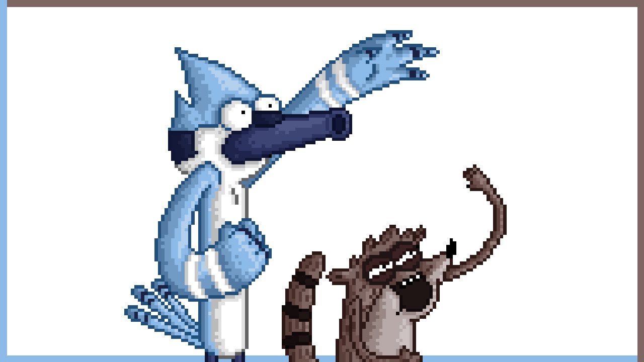Mordecai e Rigby (Apenas um Show) - Pixel Art - YouTube